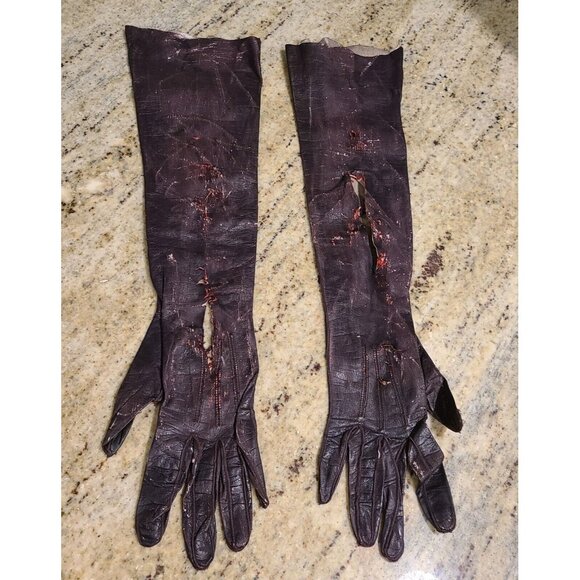 Accessories | Vintage Size Xs Brown Leather 17 Long Zombie Horror ...